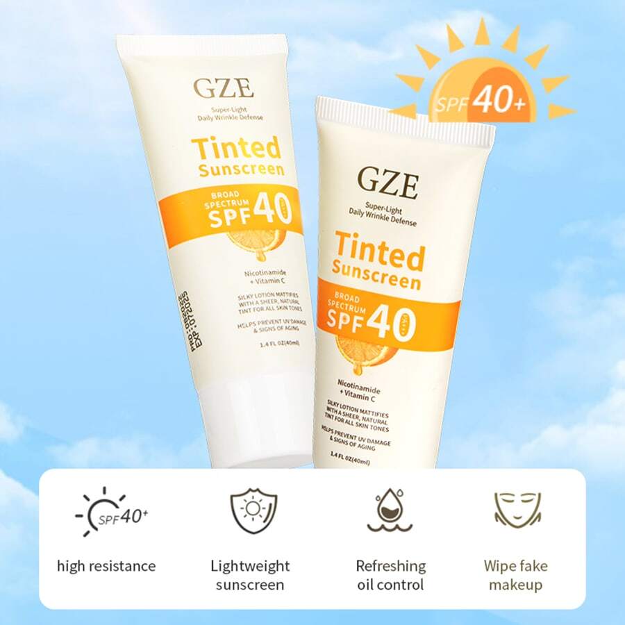 Protector solar con tinte de vitamina C SPF 40 GZE | Protector solar ...