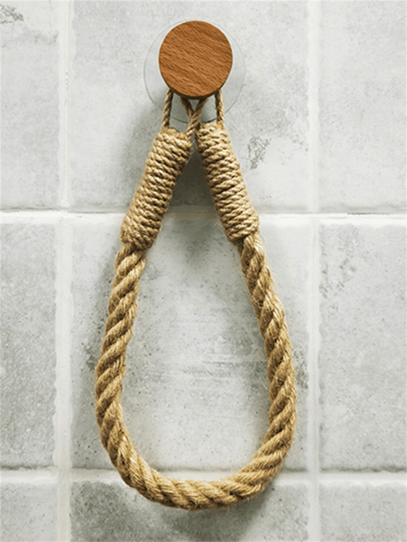 Hemp Rope Tissue Holder, No-drilling Wall Mounted Paper Towel Rack ...