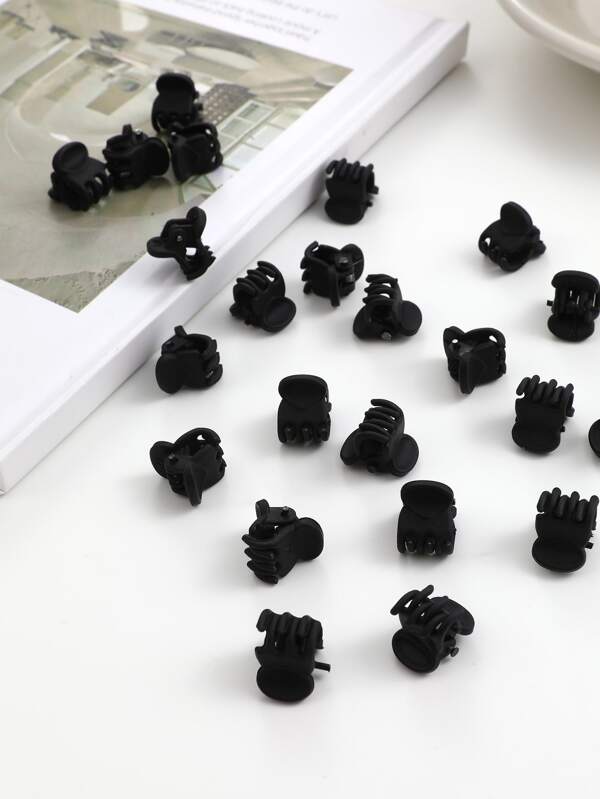 24pcs Solid Matte Hair Claw Flower Claw Plastic Small Claw Clips & Mini ...
