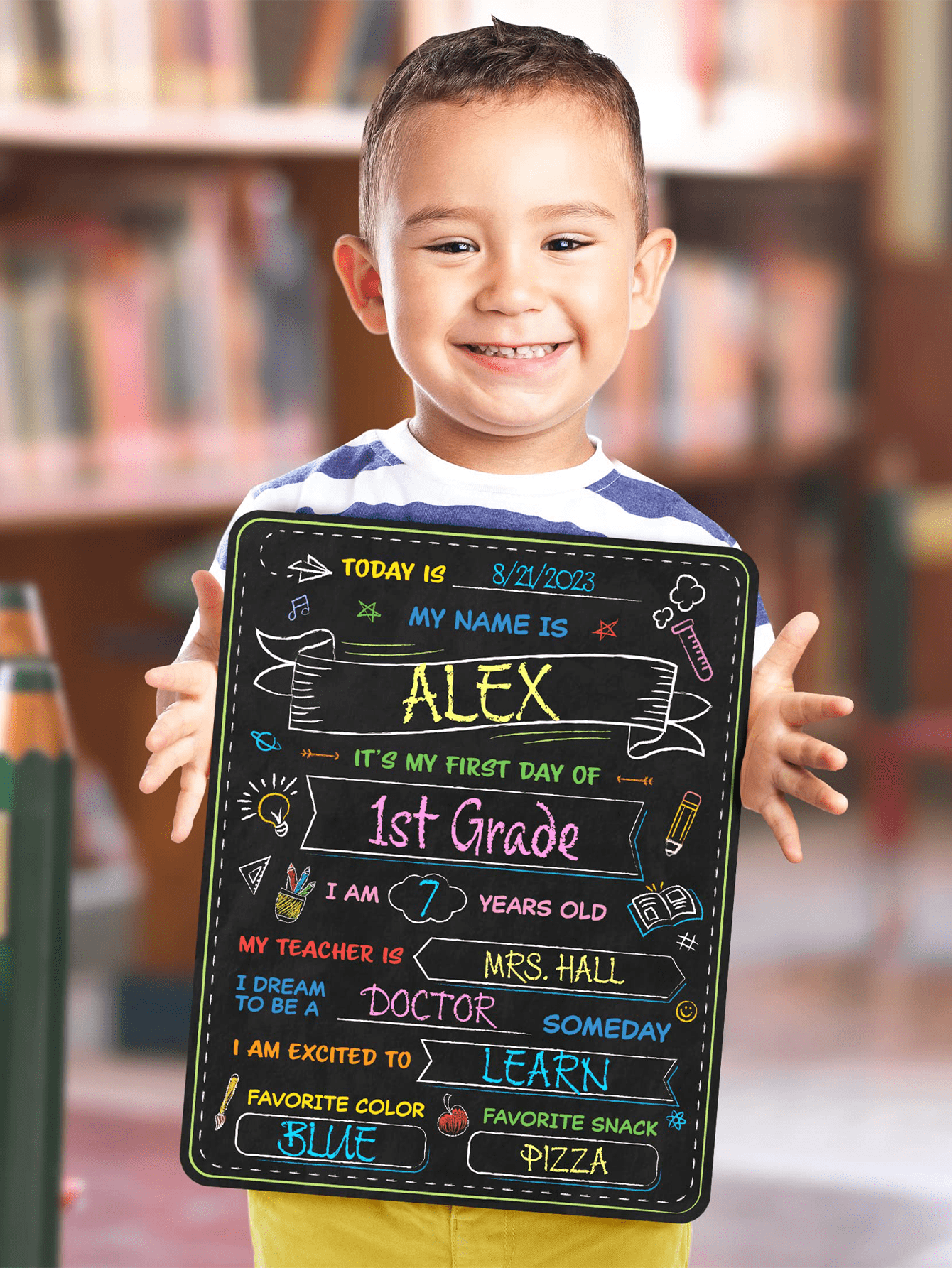 1pc First And Last Day Of School Board - 14" X 11" Double-Sided - My ...