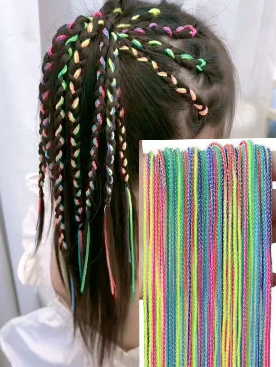 10pcs children's hair braiding color rope little girl braiding hair ...