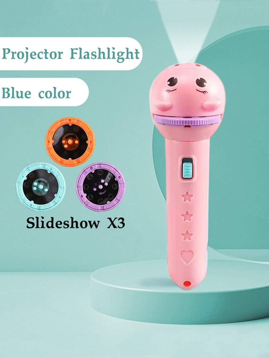1pc 1led Mini Cartoon Fun Projection Torch With Over 100 Random ...