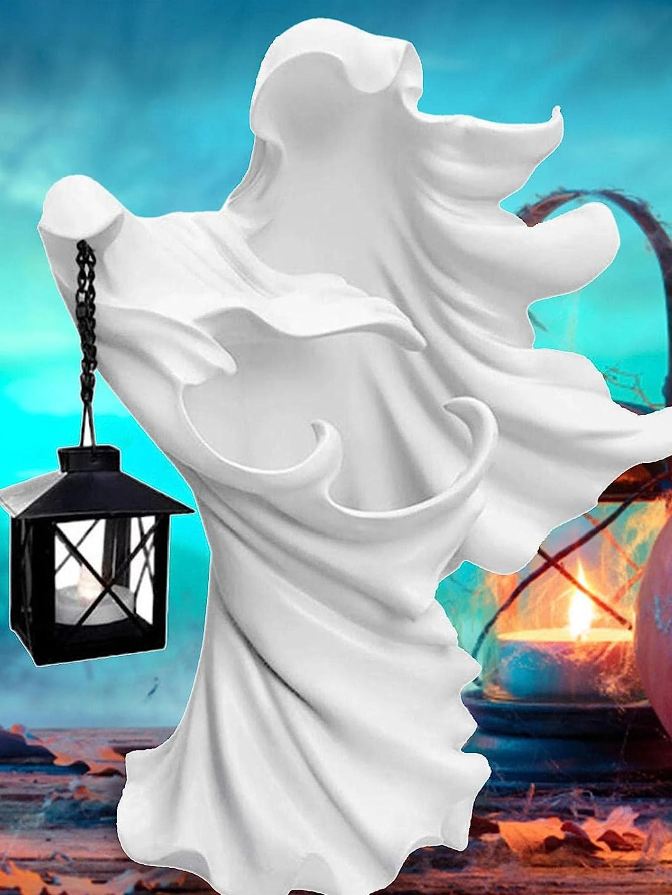 Faceless Ghost Sculpture Halloween Decorations, Scary Messenger with ...