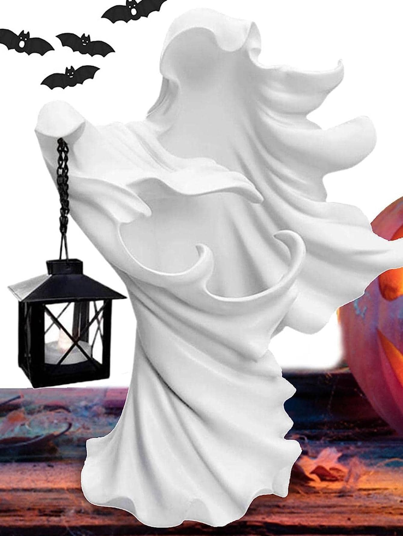 Faceless Ghost Sculpture Halloween Decorations, Scary Messenger with ...
