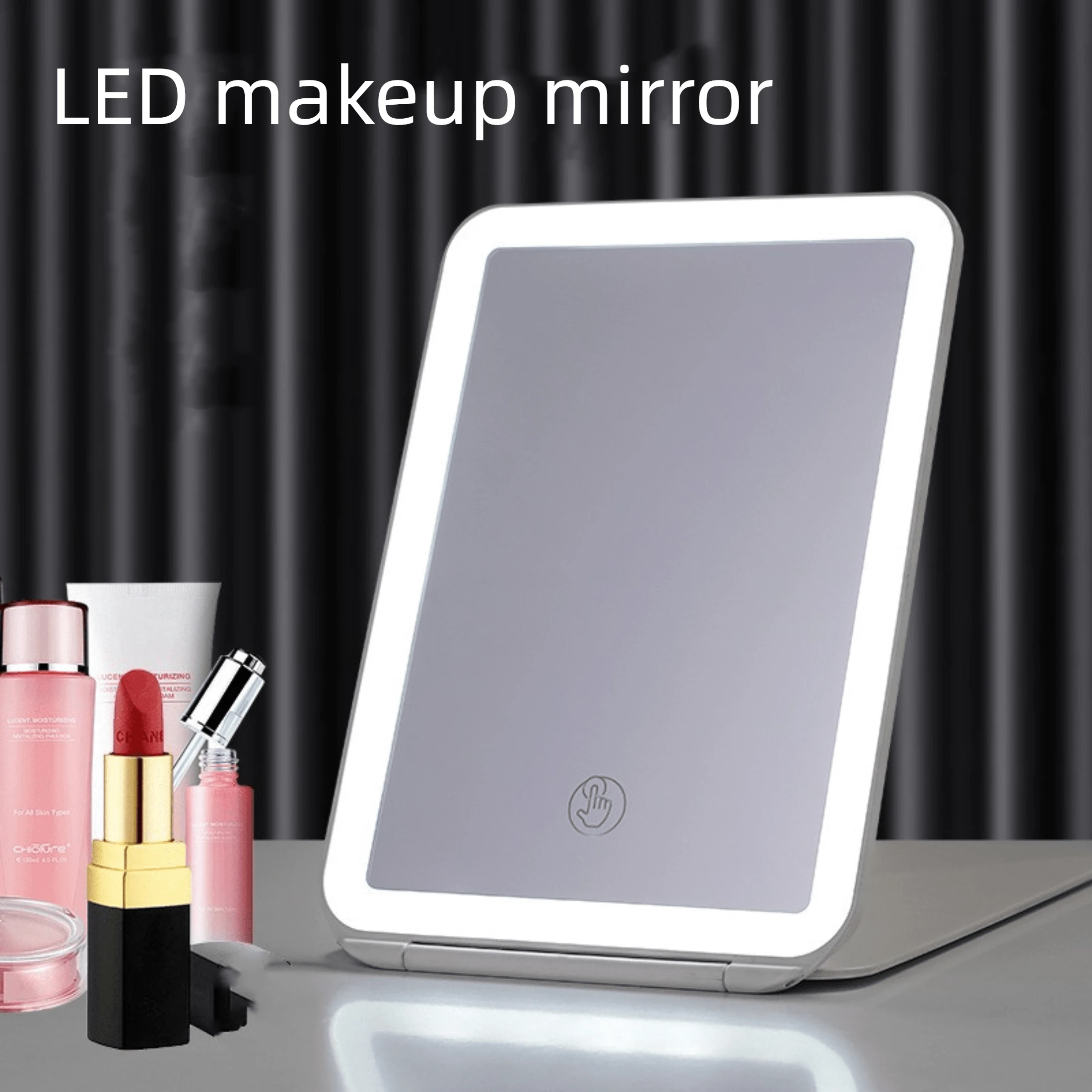Tri-color Lighting Led Makeup Mirror With Built-in Light, Square Shape ...