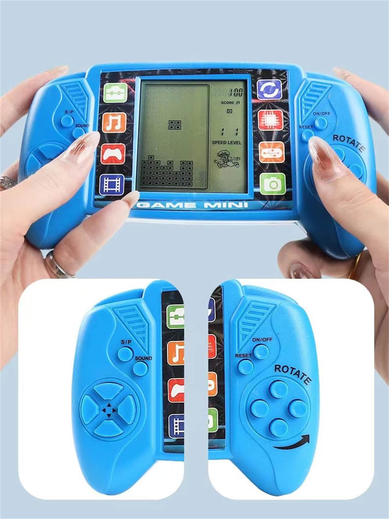 Large Screen Russian Block Game Console Children's Intellectual Puzzle ...