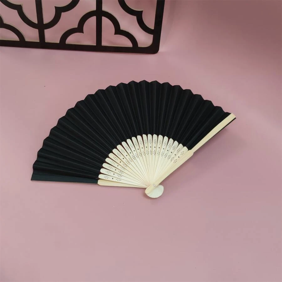 7-inch Foldable Paper Fan, Blank Paper Fan, Single Sided, Individually ...