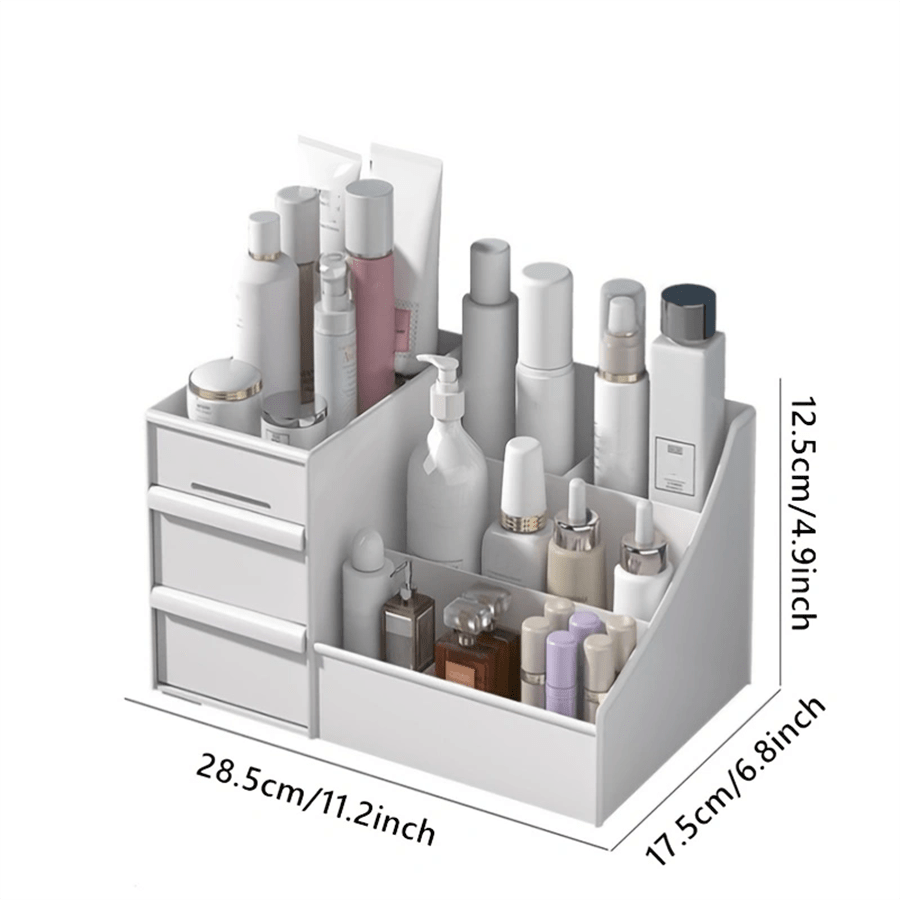 Home Desktop Organizer Box With Drawers, Plastic Makeup Storage ...