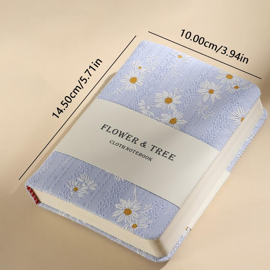 1pc Simple Jacquard A6 Notebook With Horizontal Lines, Blank Double ...