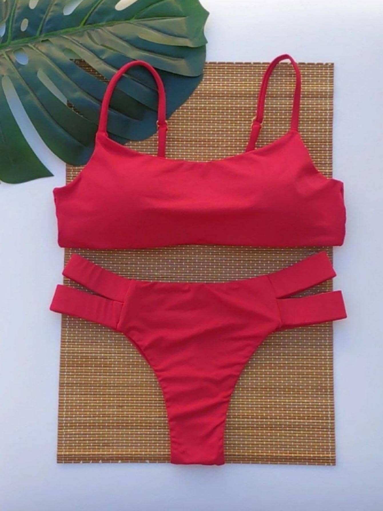 Conjunto Biquíni Top Simples Com Bojo Removível e Regulador | SHEIN Brasil