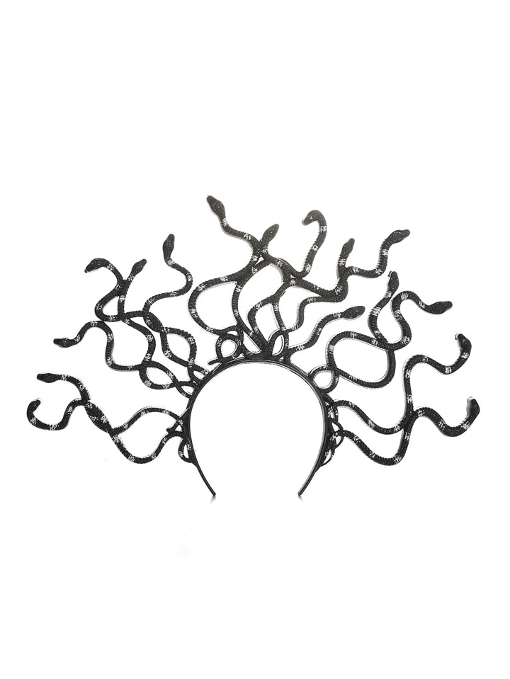 A silver Medusa snake head crown, party masquerade headdress, role play ...