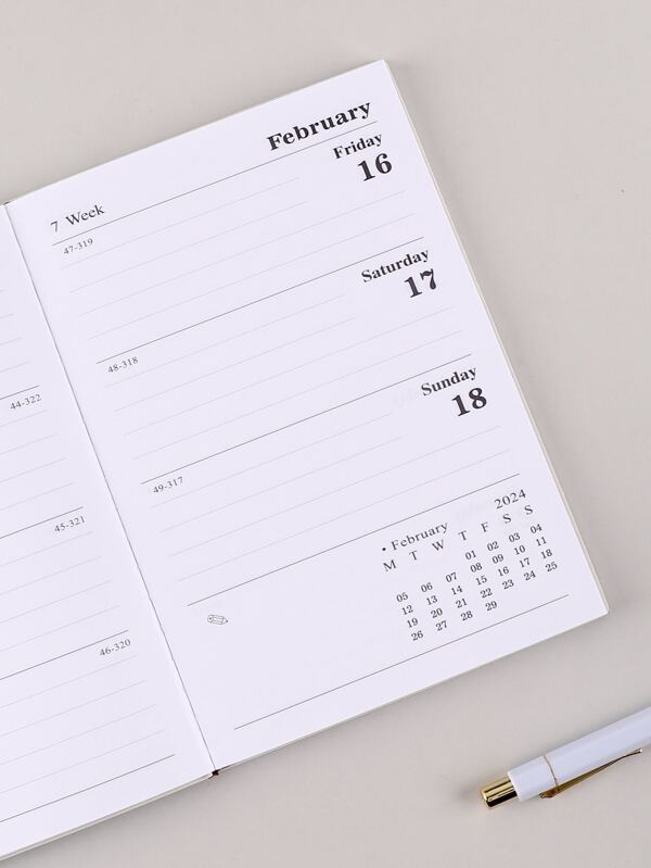1pc Colorful 2024 A7 English Schedule Book Laser Starry Notebook Thin ...