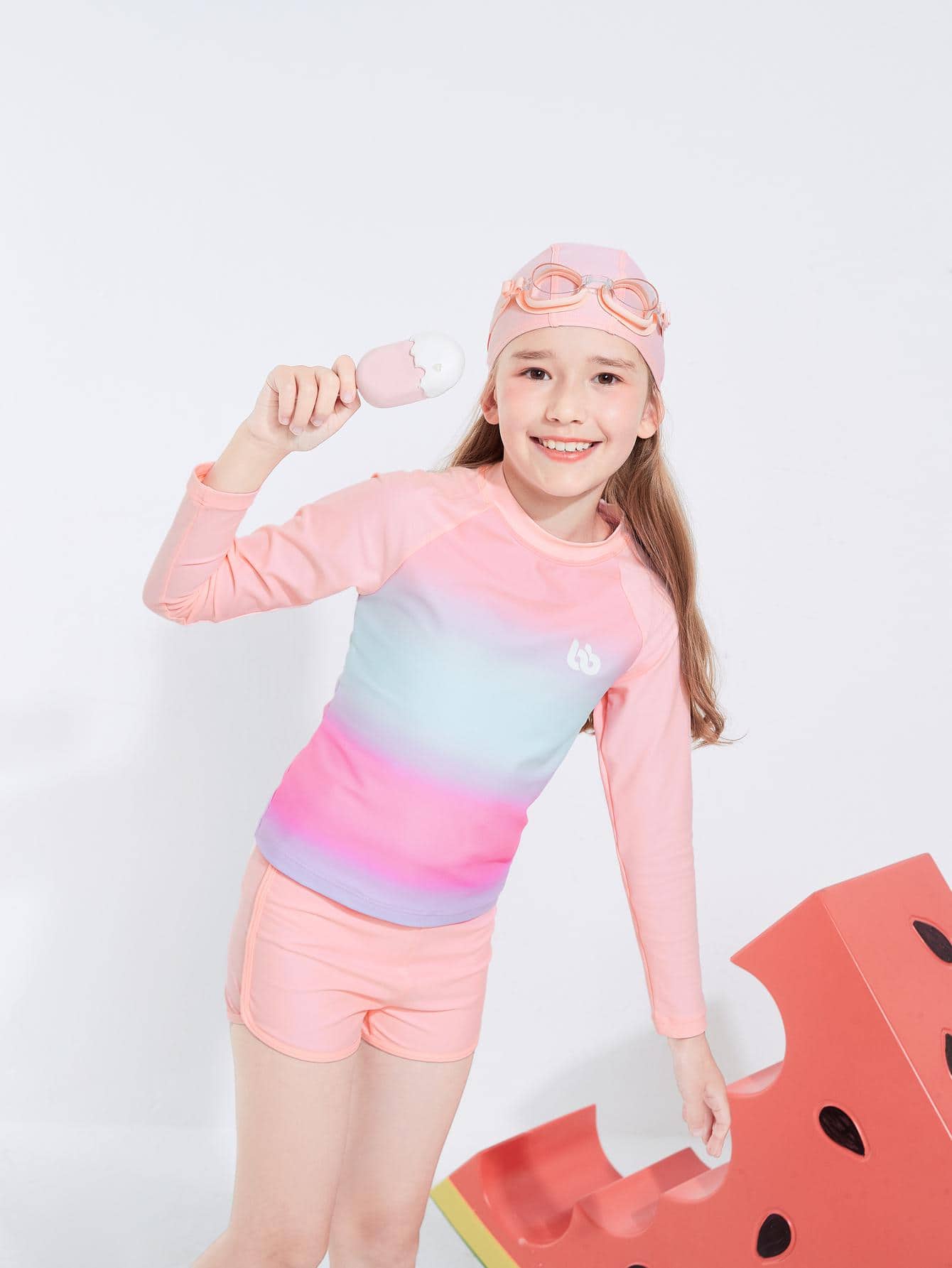 Balabala Tween Girl Swimsuit Swimming Suit Split With Swim Cap Teen ...