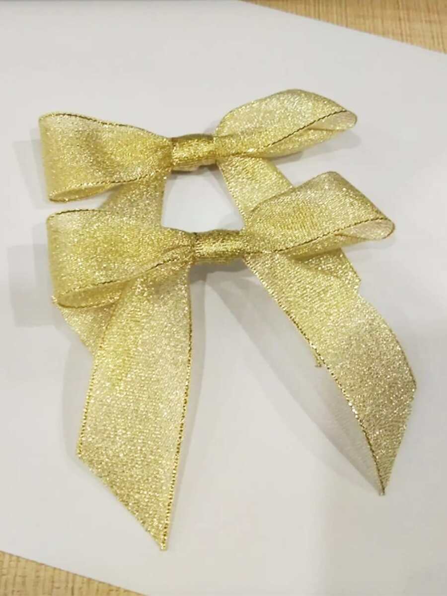 1 Roll Of 2cm Wide Gold Glitter Ribbon (Approx. 20m) / Christmas Ribbon ...