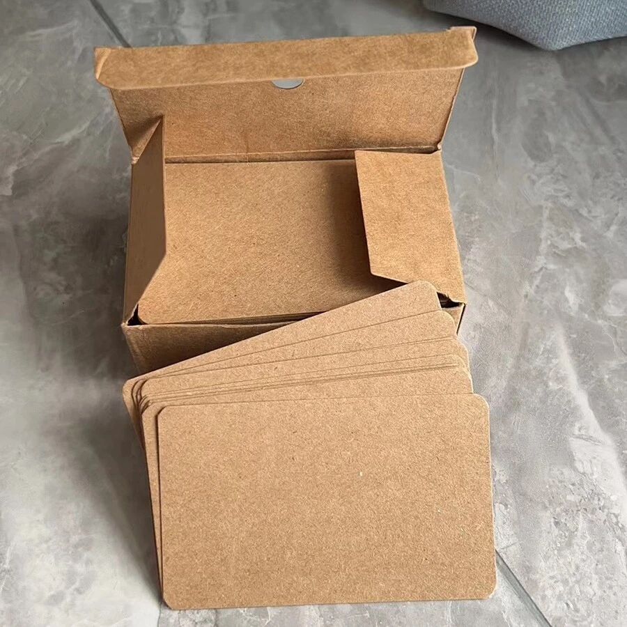 50pcs/80pcs/100pcs Minimalist Blank DIY Mini Kraft Paper Cards For ...