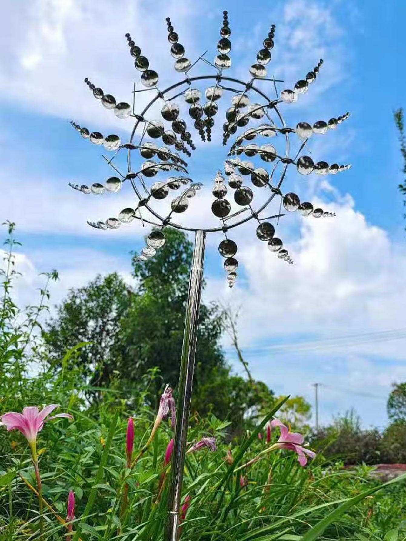 Metallic Windmill, Unique And Magical Rotating Wind Spinners For Outdoor Garden Decor | SHEIN USA