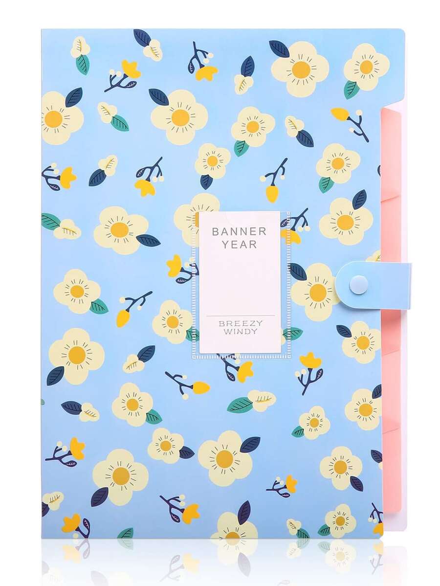 6-pocket Expanding File Folder With Floral Print Accordion Document ...