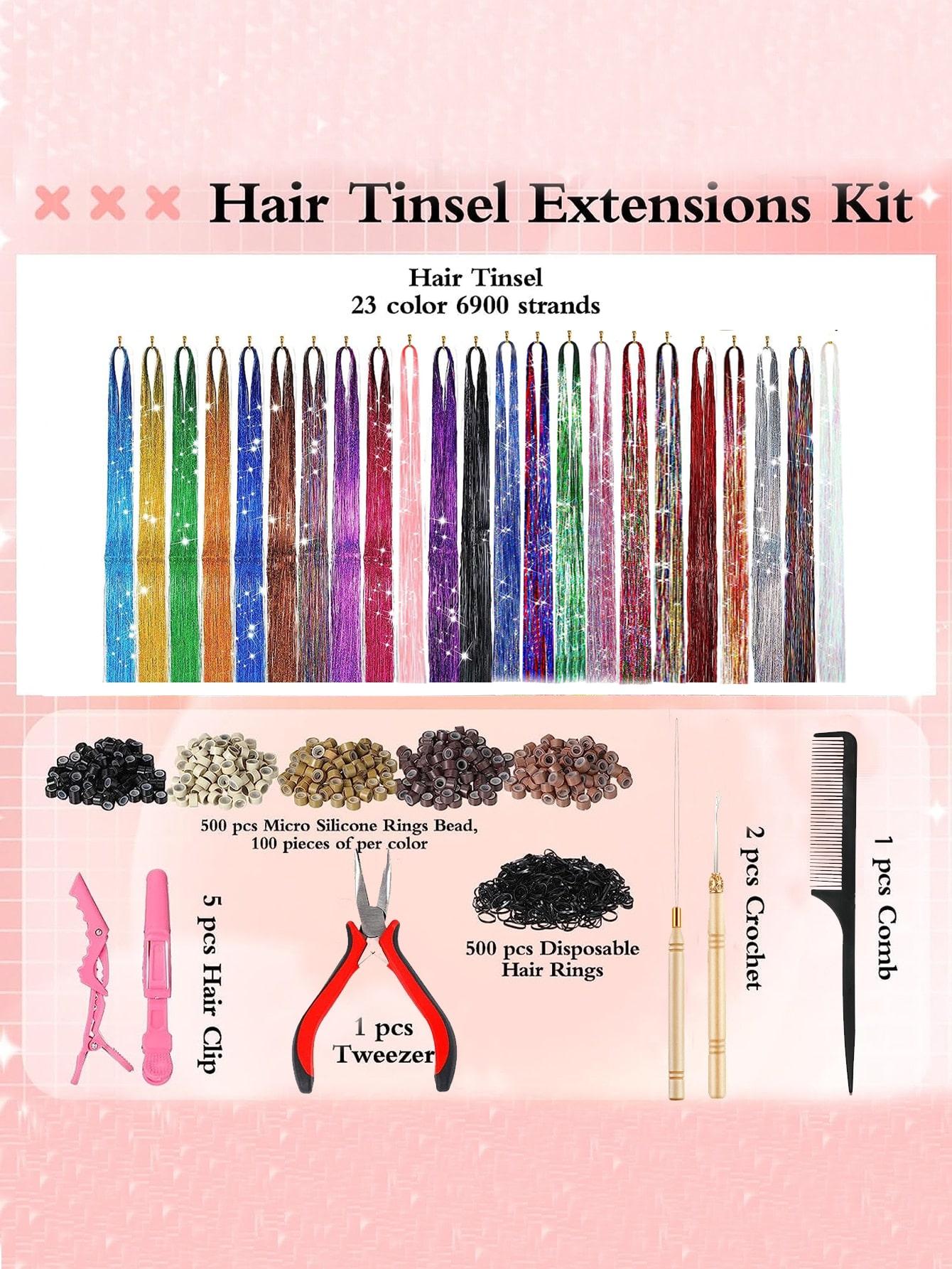 Cecillia WIG 32-color 47-inch sequined wire extension kit 6400-strand ...