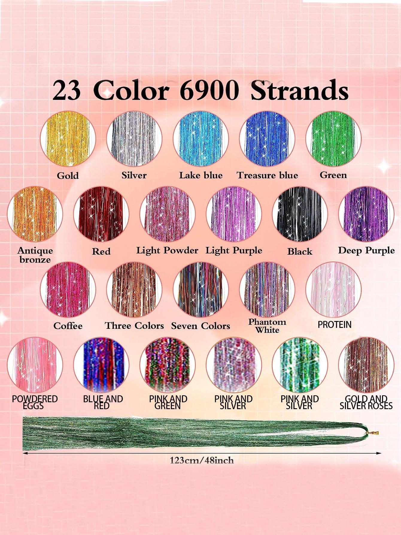 Cecillia WIG 32-color 47-inch sequined wire extension kit 6400-strand ...