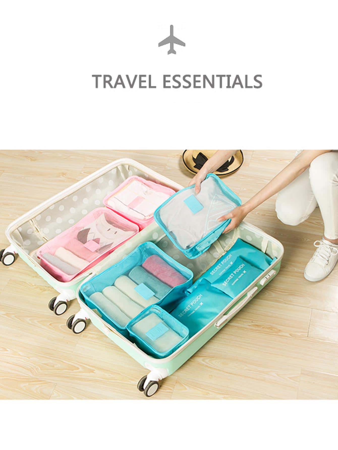 6pcs/set Travel Clothes Organizer Bags School Supplies Room Decor ...