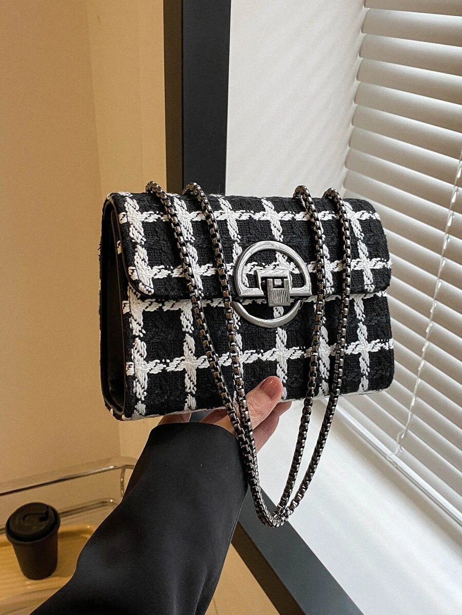 Mini Plaid Pattern Flap Shoulder Bag | SHEIN USA