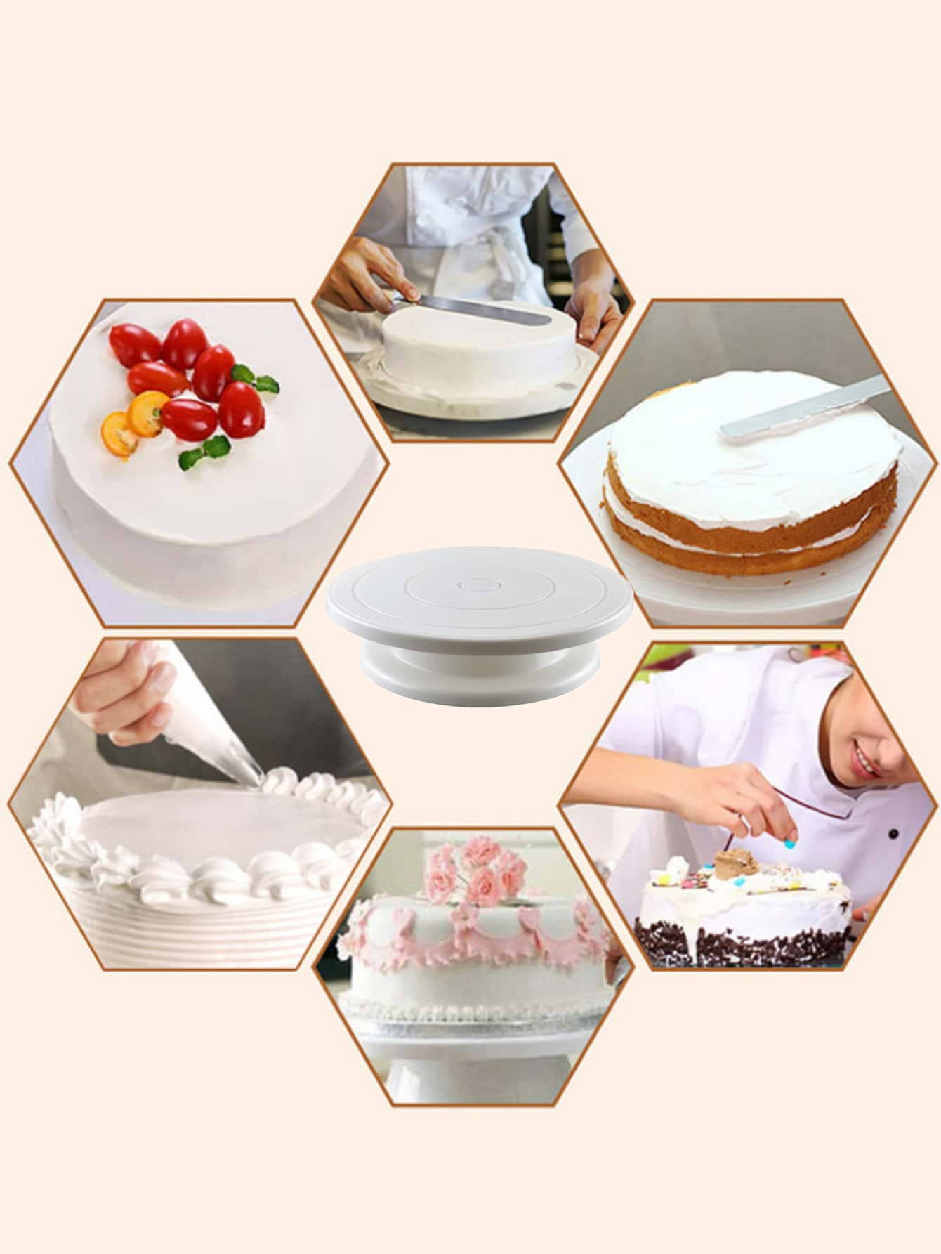 6Pcs/Set Cake Decorating Tools With 1 Rotating Cake Spinner 2 Cake ...
