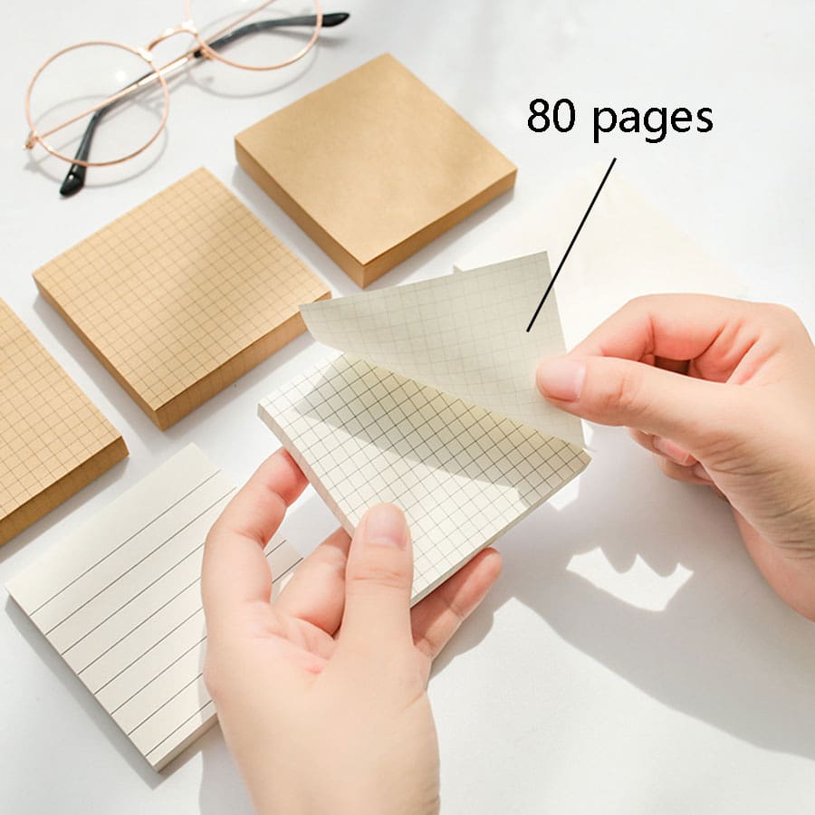 3pcs Simple Paper Sticky Notes, Classic Tearable White Memo Pads For ...