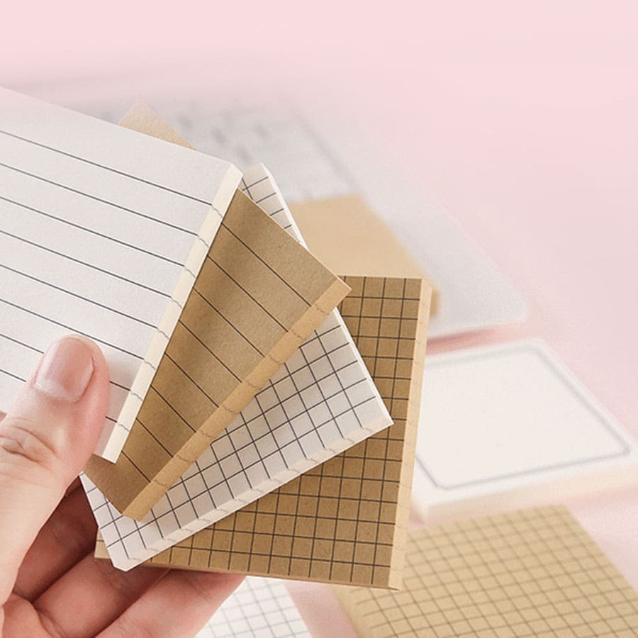 3pcs Simple Paper Sticky Notes, Classic Tearable White Memo Pads For ...