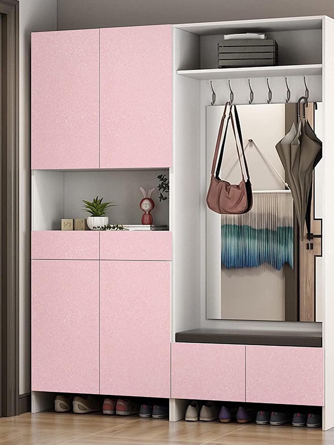 1pc Glossy Bead Surface Self-adhesive Wallpaper In White, Black, Red ...