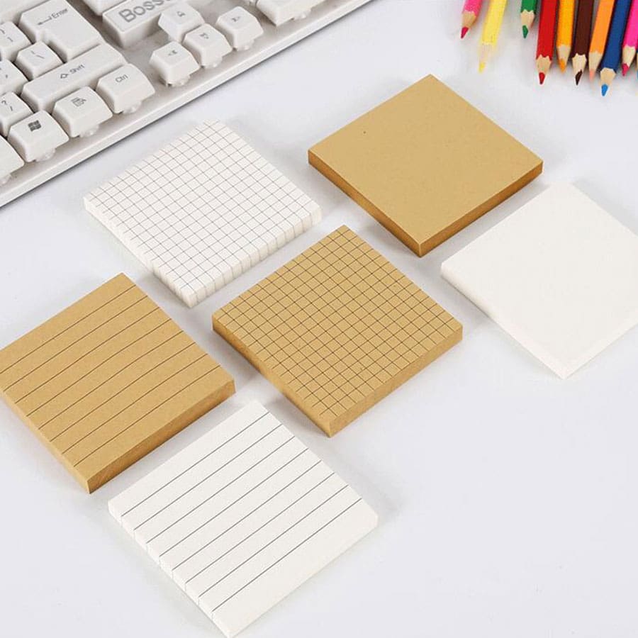 3pcs Simple Paper Sticky Notes, Classic Tearable White Memo Pads For ...
