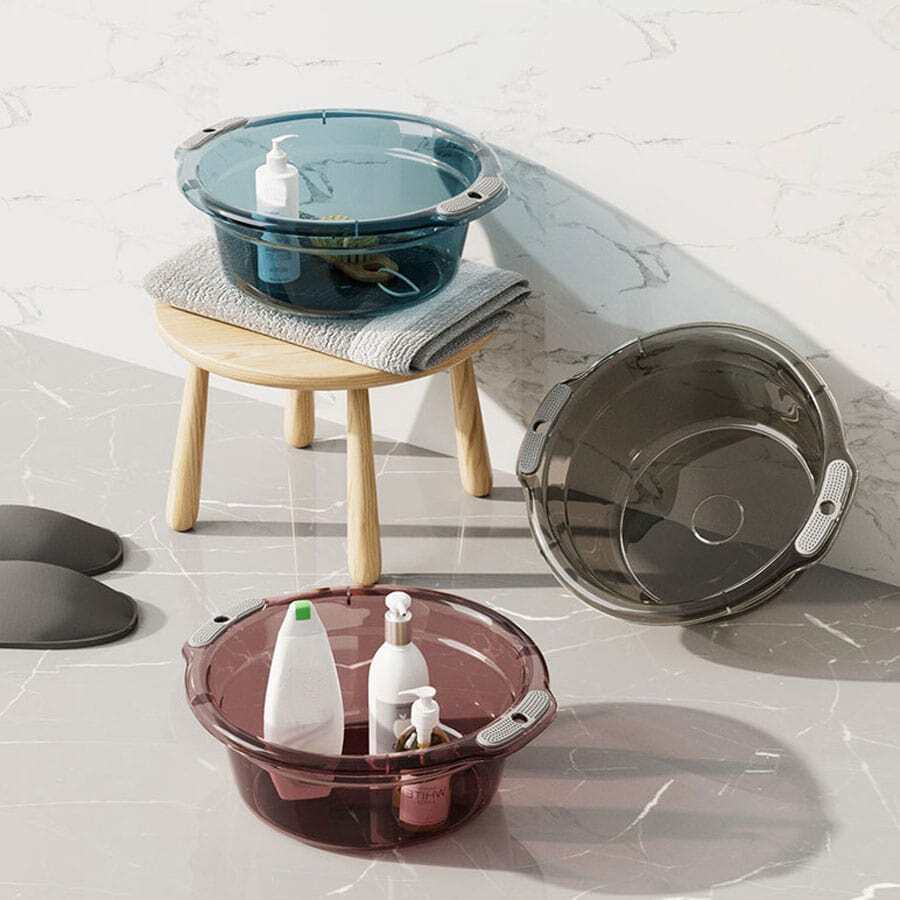 1pc Thickened Plastic Basin With Double Handles, Drainage Holes ...