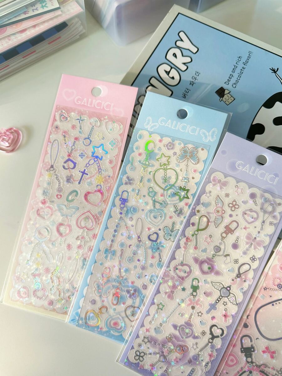 1pc Random Laser Paper Assorted Stickers, Cute Creative Stickers For ...