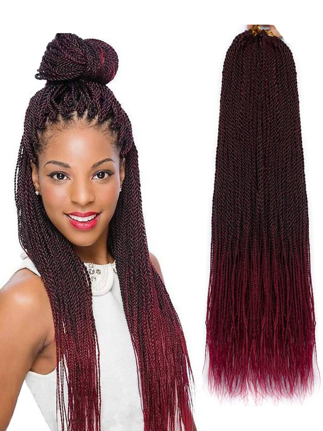 24inch Senegalese Twist Crochet Braiding Hair Extensions For Women Hot Water Setting Crochet