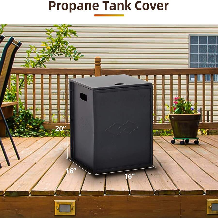 Metal Tank Cover Table For Gas Fire Pits, Gas Tank Holder Storage Side ...