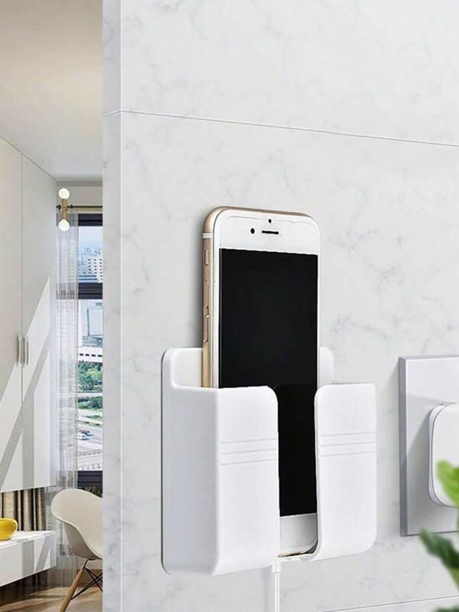 1pc Wall-mounted Phone Holder With Charging Base And Remote Control ...