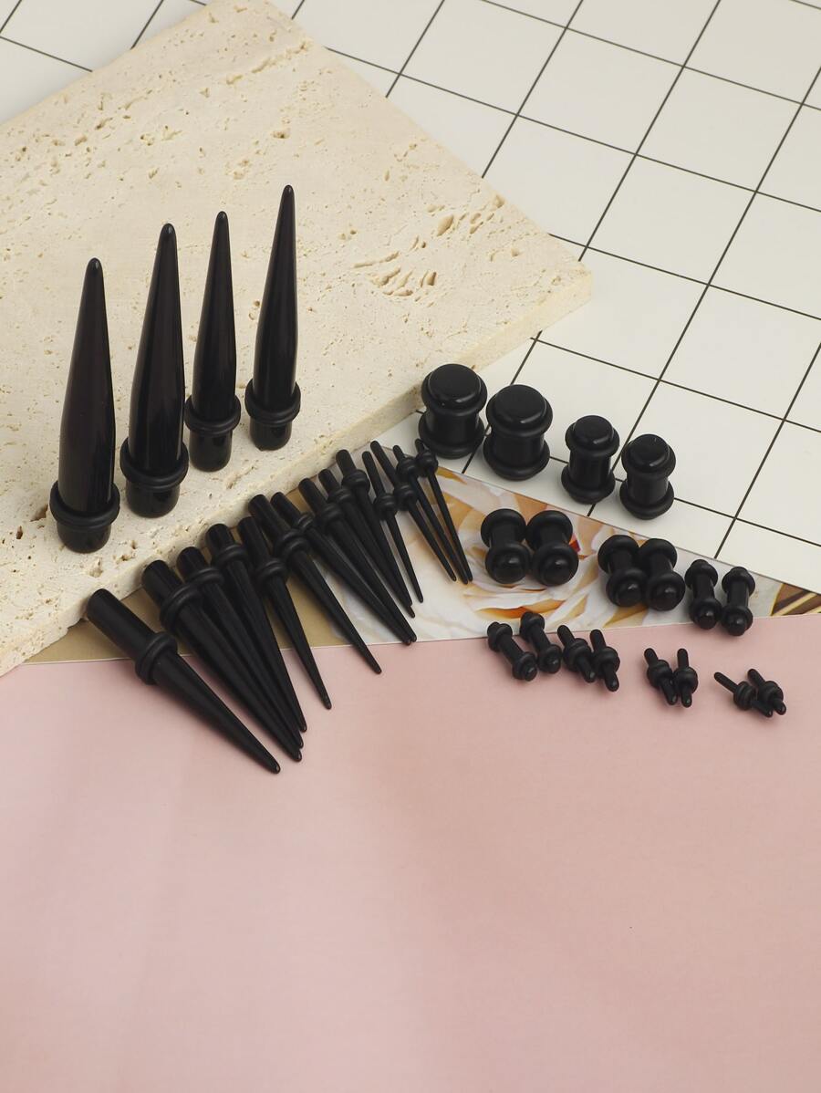 36pcs Acrylic Ear Stretching Kit Tapers Plugs Tunnels Gauges Expanded ...
