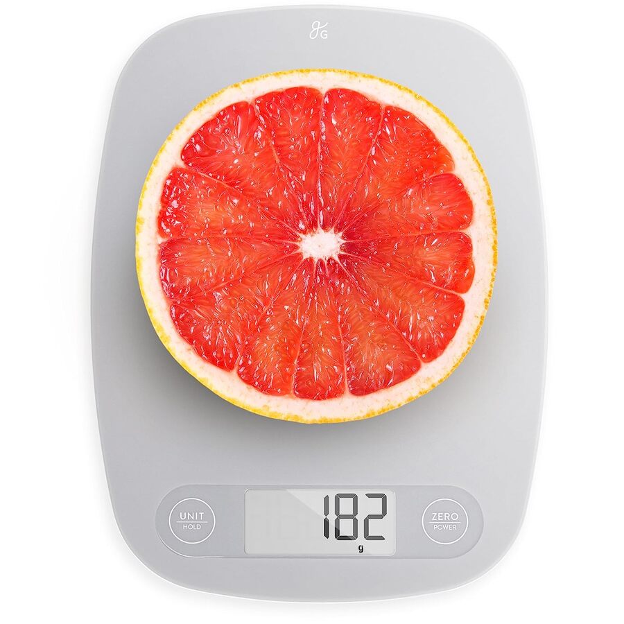 Gray Food Scale - Digital Display Shows Weight in Grams, Ounces ...