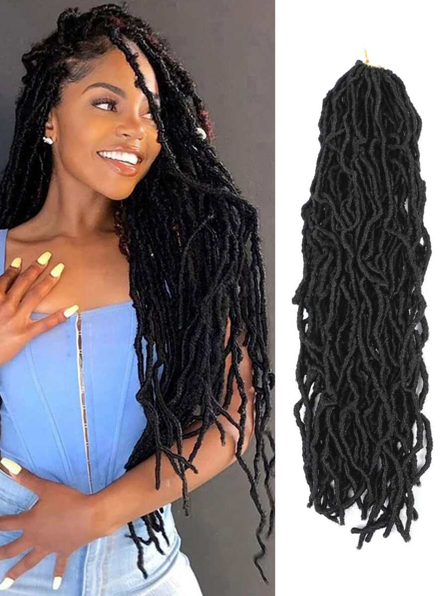 1 Pack Soft Locs Crochet Hair Women,Pre Looped 36 Inch Super Long Black ...