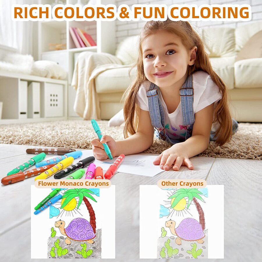 Flower Monaco Silky Crayons for Toddlers, Safe Non Toxic, Twistable ...