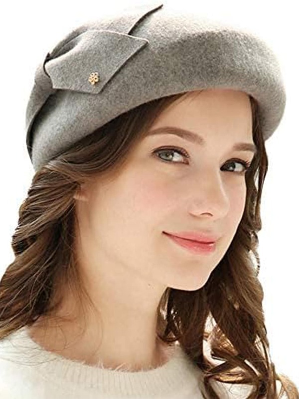 French Berets Caps For Women Fashion 100% Wool Felt Fedora Hat Winter ...