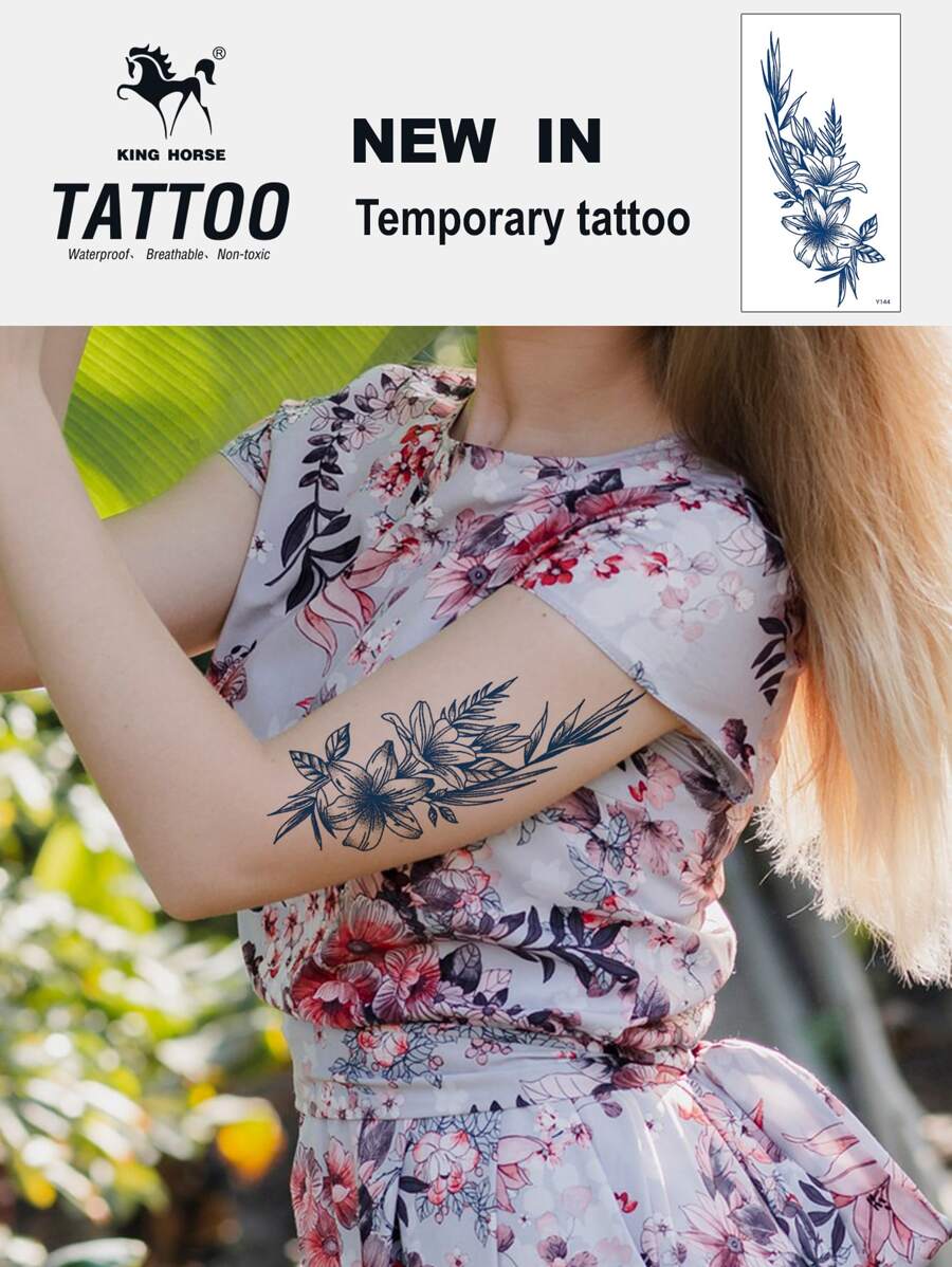 KING HORSE Long Lasting Temporary Tattoo Sticker 1 Sheet Waterproof ...