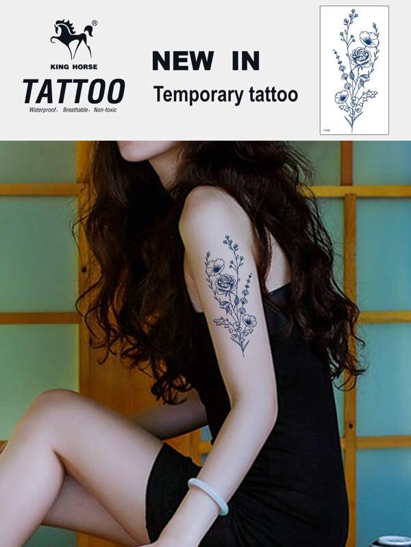 Long Lasting Temporary Tattoo Sticker 1 Sheet Waterproof Temporary ...