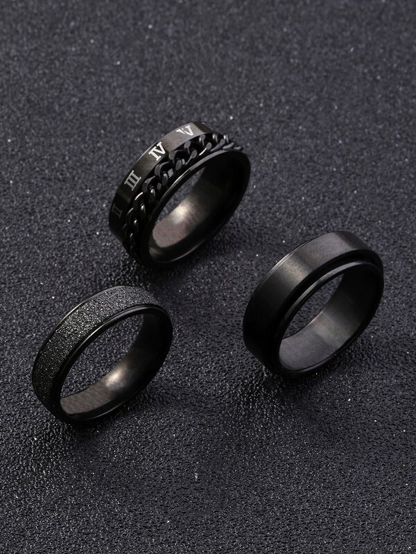Fashion Stainless Steel Chain Decor Ring For Men For Daily Life | SHEIN USA