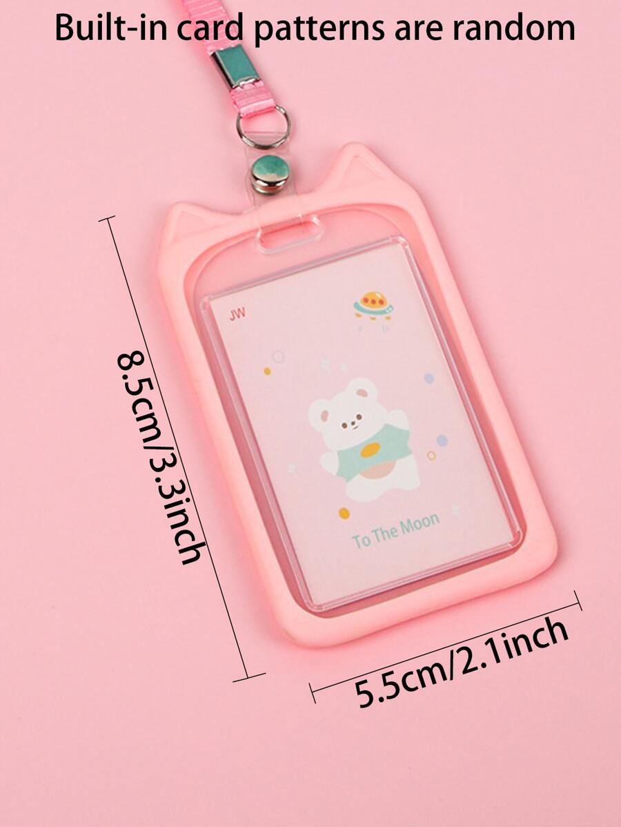 Cute ID Card Sleeve Cartoon Cat Bus Card Case Card Holder Retractable ...