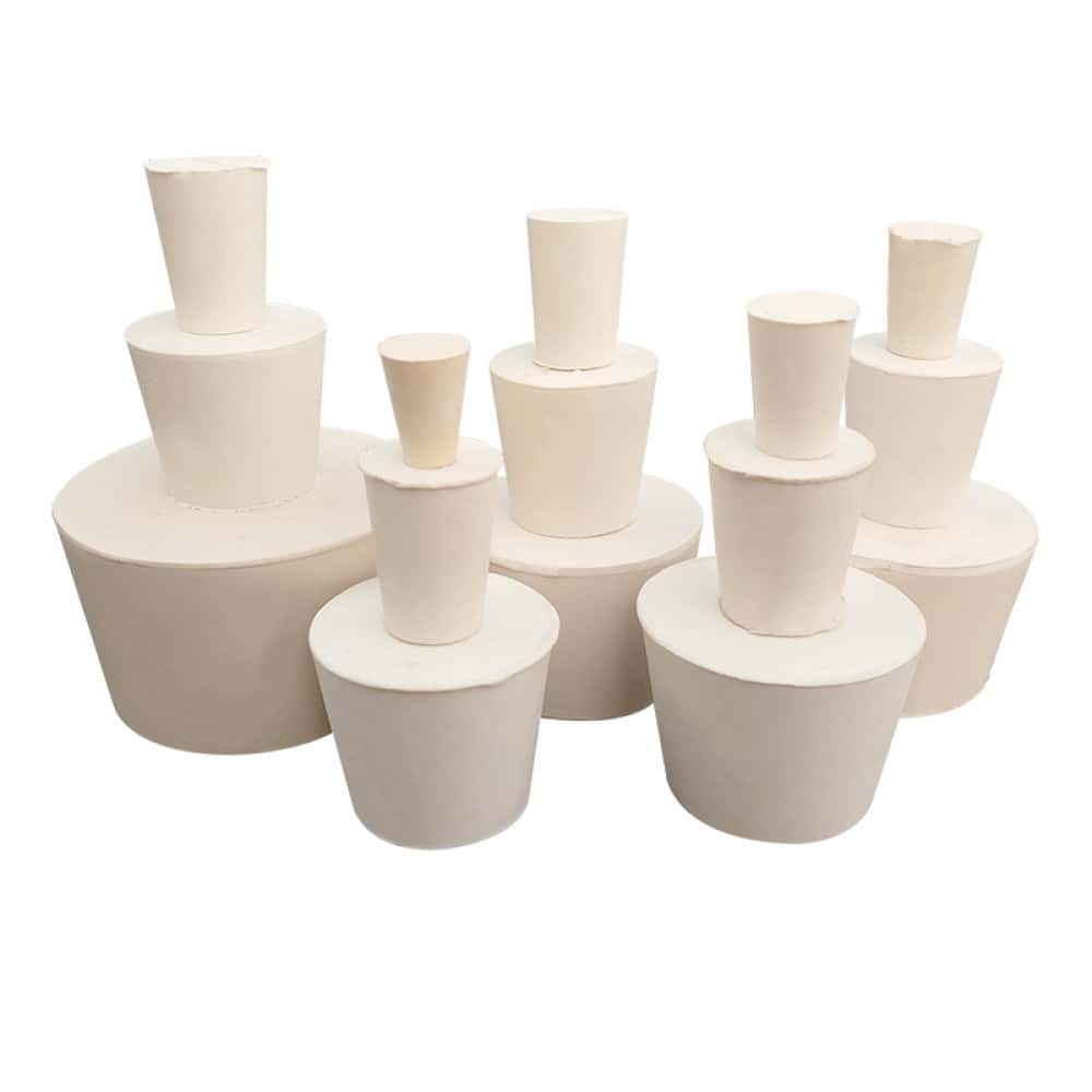 23 Sizes White Solid Rubber Corks For Conical Flasks And Bottle ...