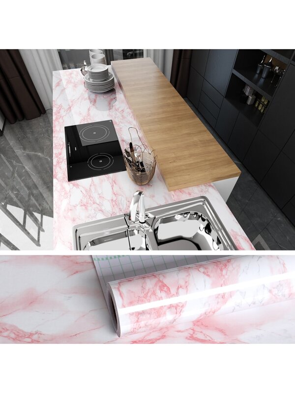 1 stuk Marmer Vinyl Waterbestendig Behang Voor Badkamer Tafel Keuken ...