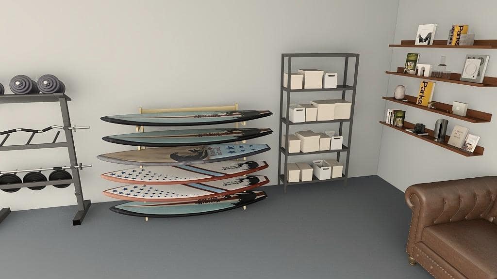 6-Level Freestanding Surfboard Rack - Perfect Horizontal Storage and ...
