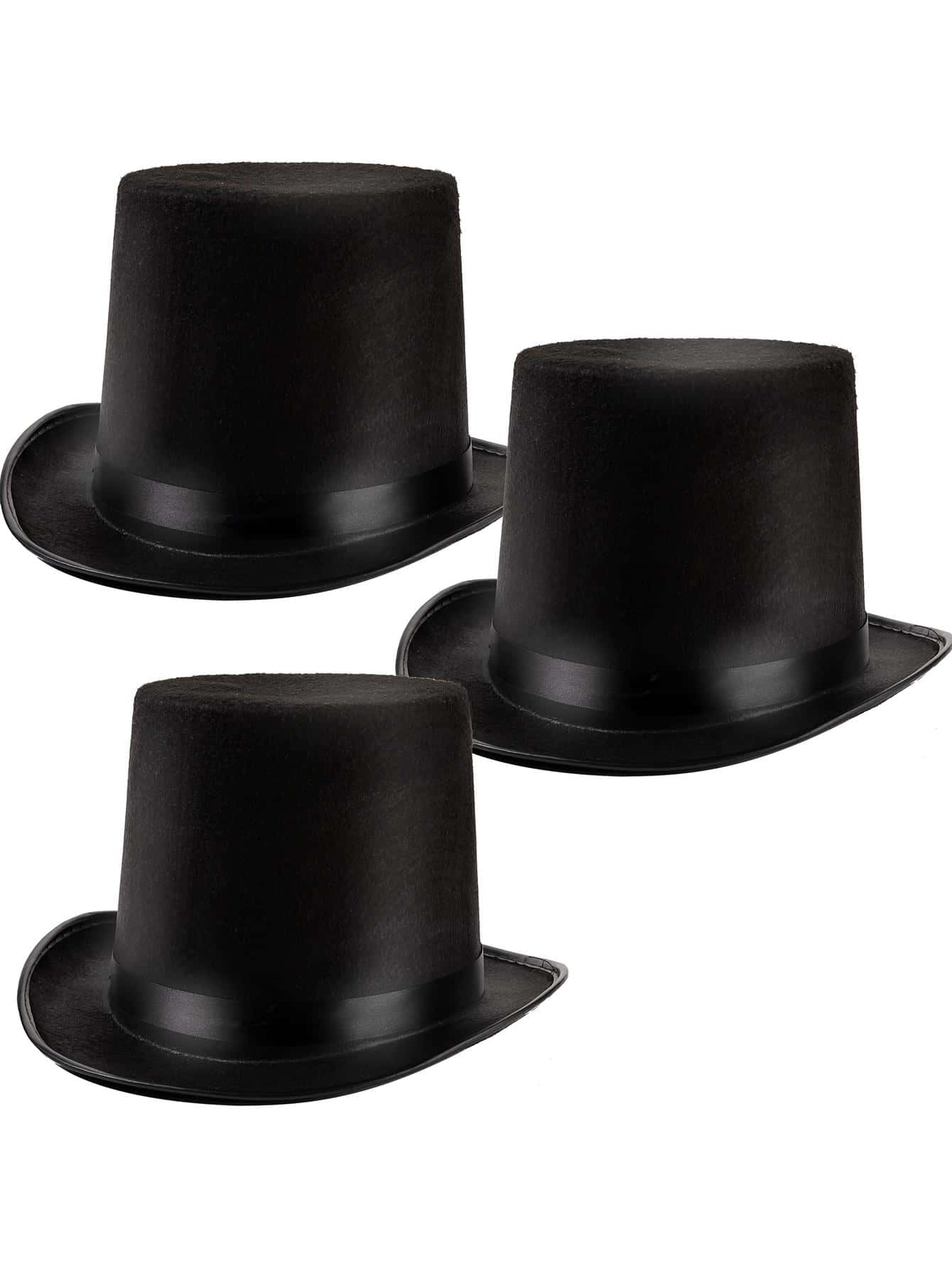 Spooktacular Creations 3 Pcs Funny Black Top Hats For Halloween Cosplay ...
