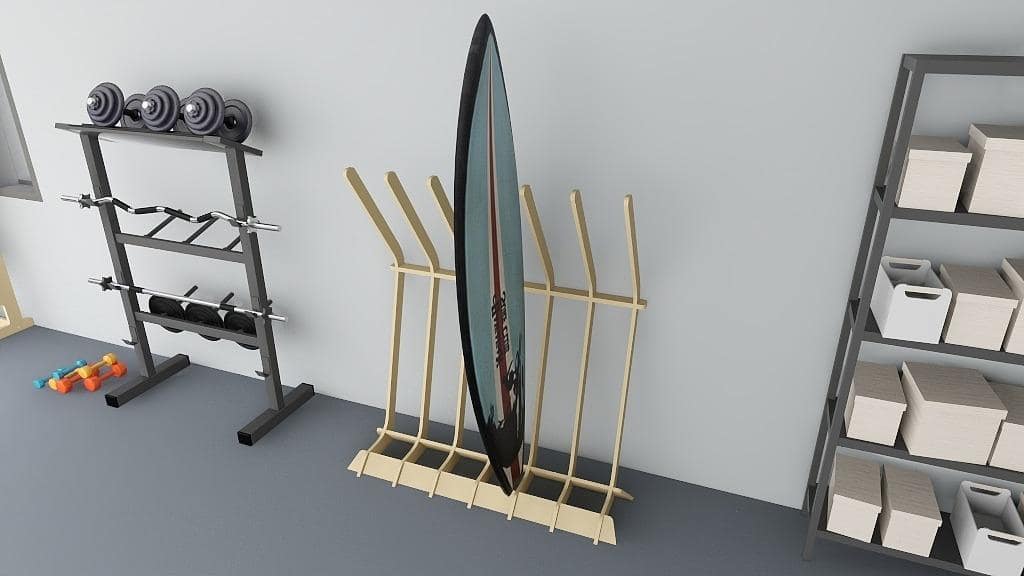 6-Level Freestanding Surfboard Rack - Perfect Vertical Storage and ...