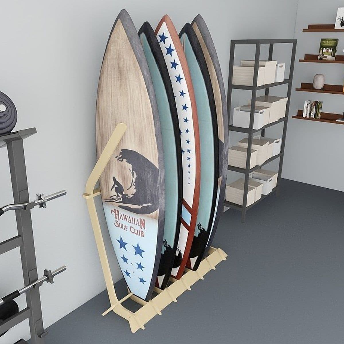 6-Level Freestanding Surfboard Rack - Perfect Vertical Storage and ...